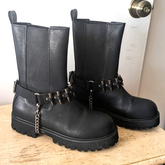 Killstar | Shoes | Killstar Womens Deadman Boots Bullet And Chains Goth ...
